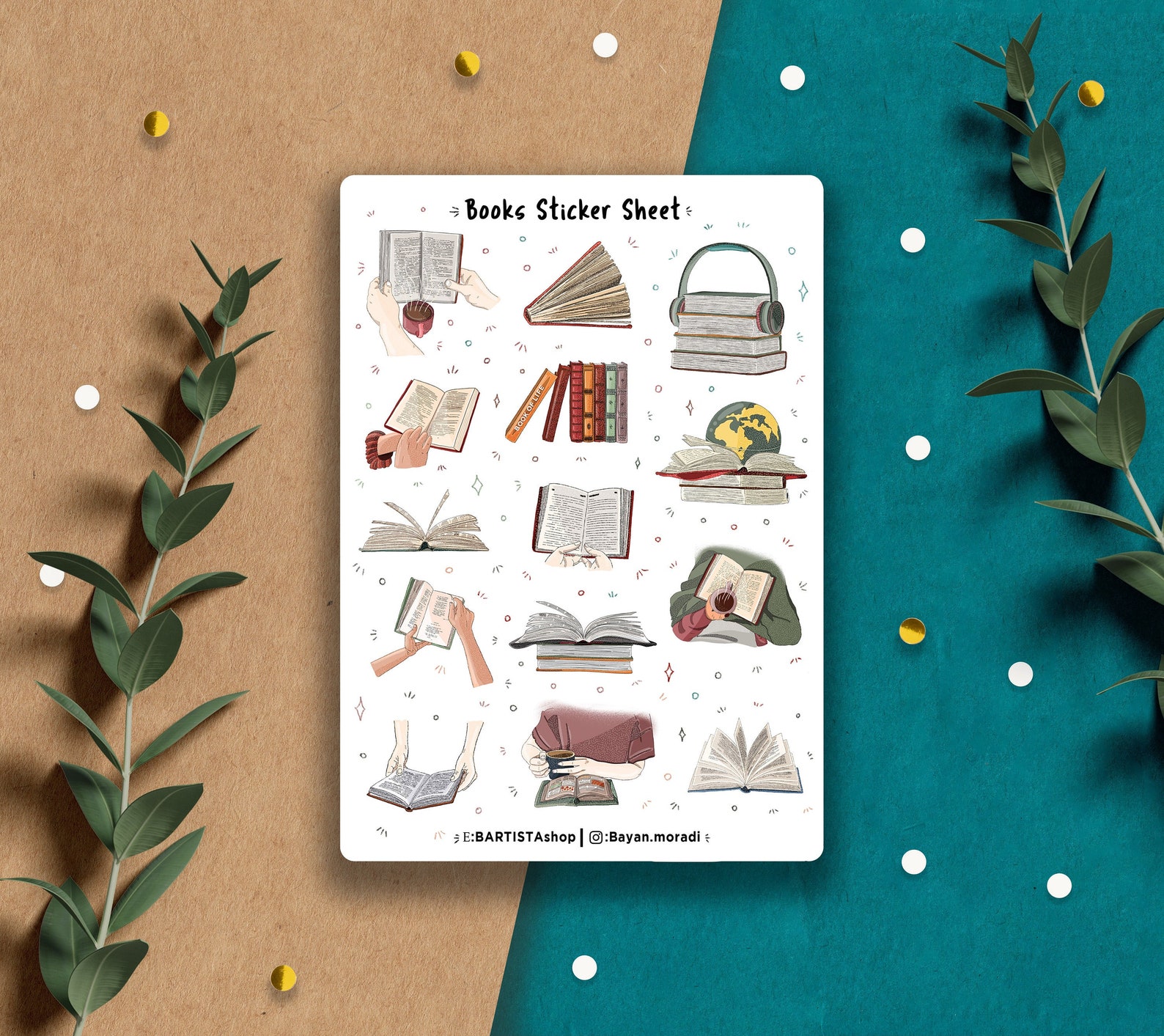 Reading Time Sticker Sheet Books Stickers Planner Stickers - Etsy