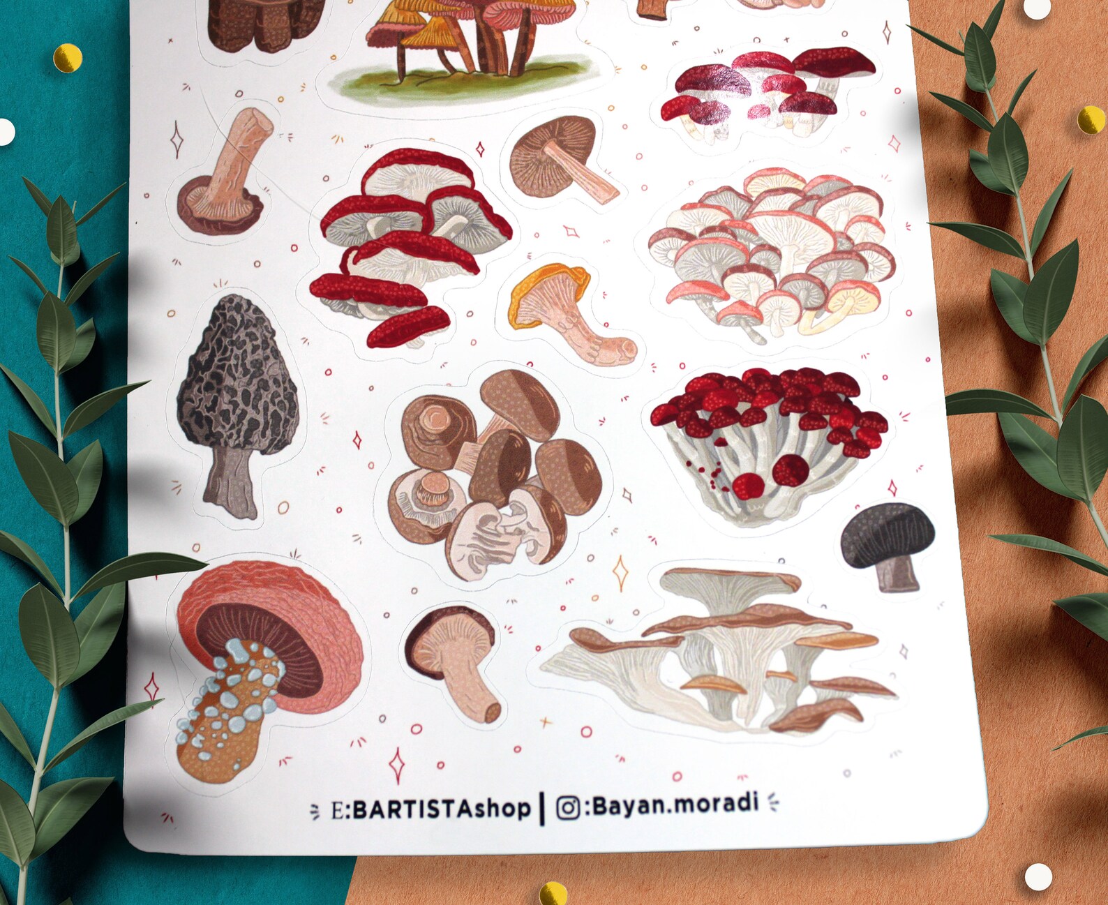 Mushrooms Sticker Sheet, Planner Stickers, Journal Stickers ...