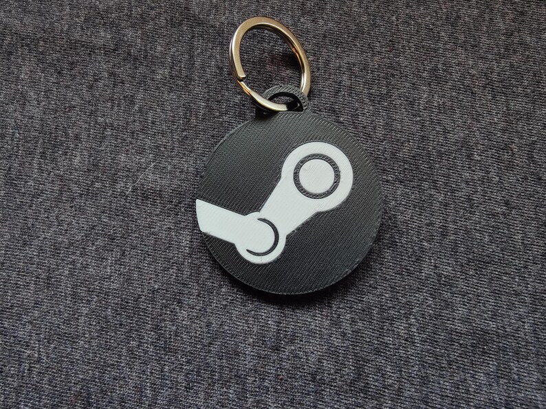 3D Printed Steam Logo Keychain - Etsy