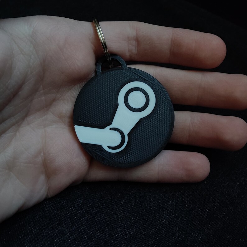 3D Printed Steam Logo Keychain - Etsy