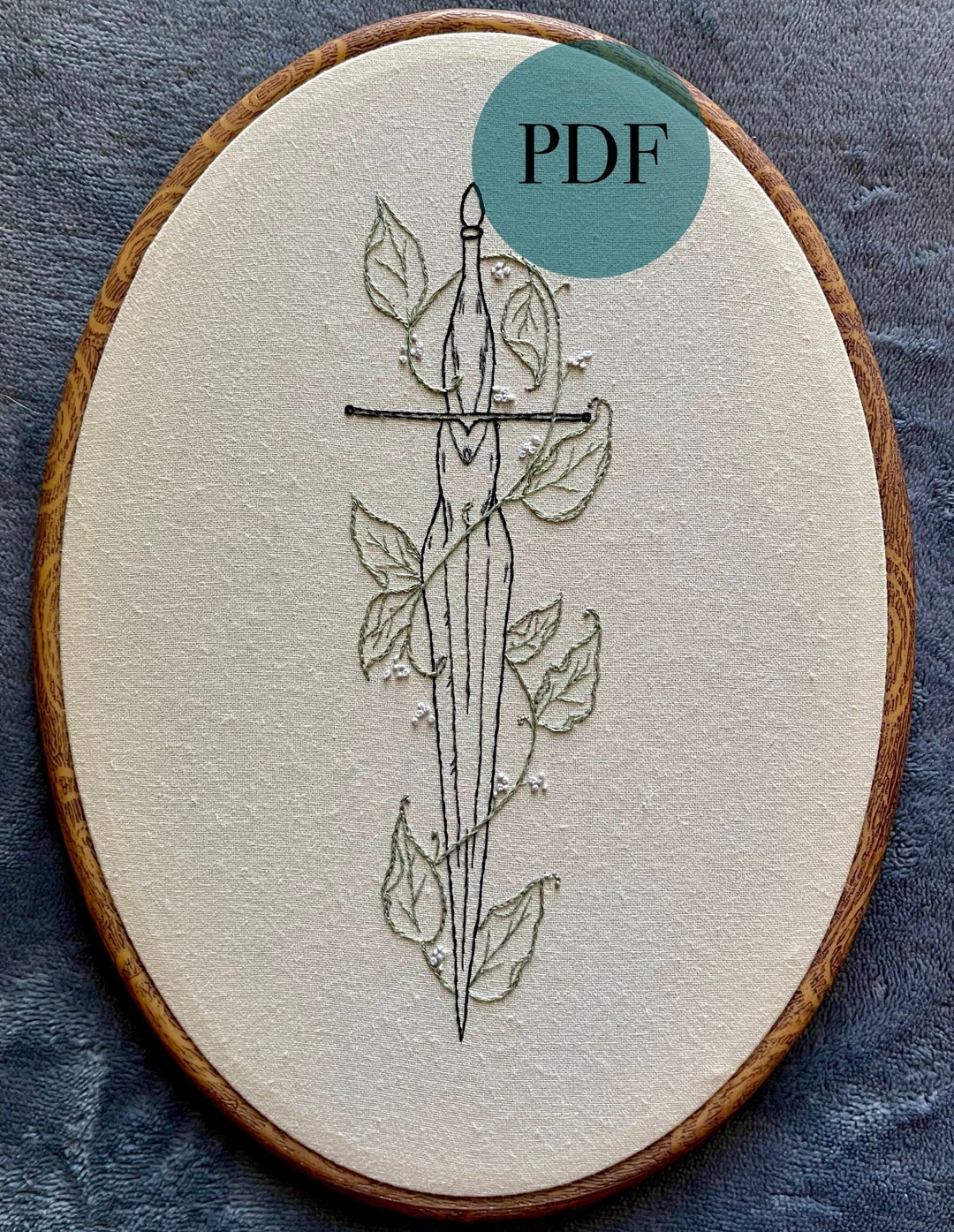 Elven Cottagecore Dagger Hand Embroidery , Fae King Queen Dagger , Hand ...