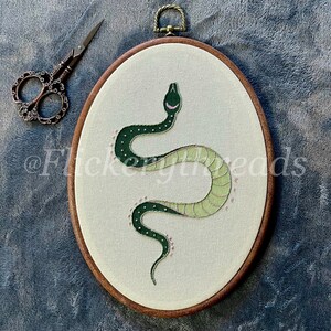 Green Goth Snake Hand Embroidery Pattern | Digital Pattern | PDF ...