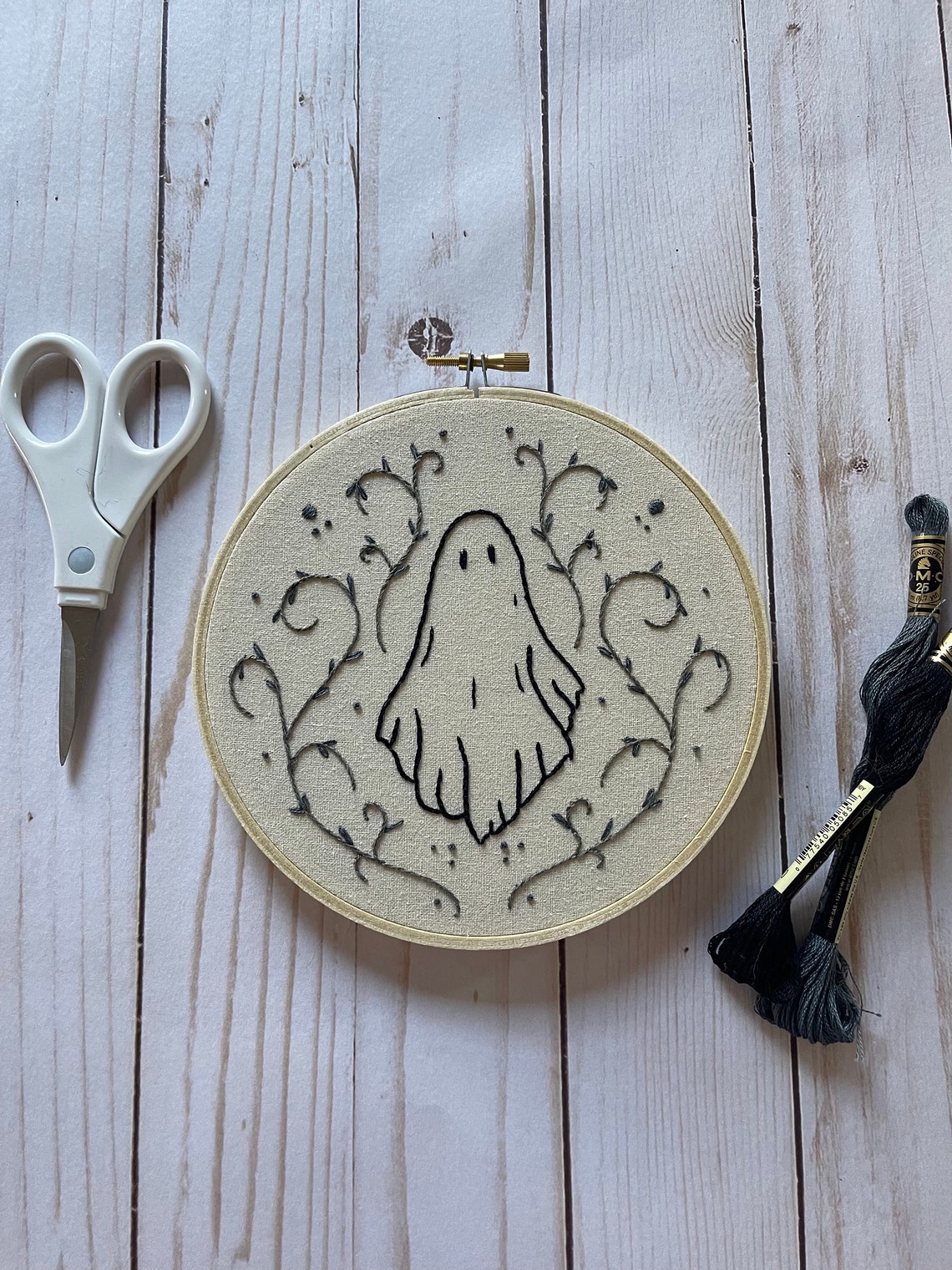 Happy Ghost Gothic Embroidery PDF Pattern | Modern Hand Embroidery ...