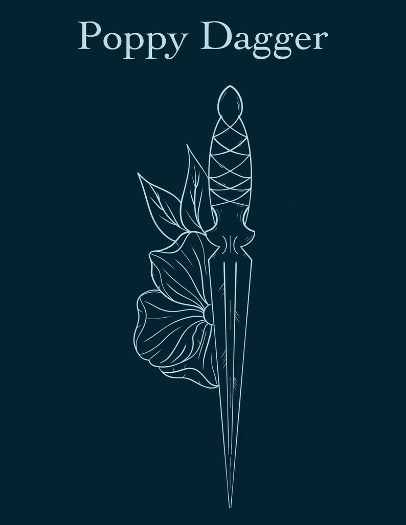 Tattoo Pass Poppy Dagger Tattoo Flash Pass Cottagecore - Etsy