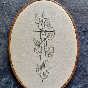 Elven Cottagecore Dagger Hand Embroidery , Fae King Queen Dagger , Hand ...