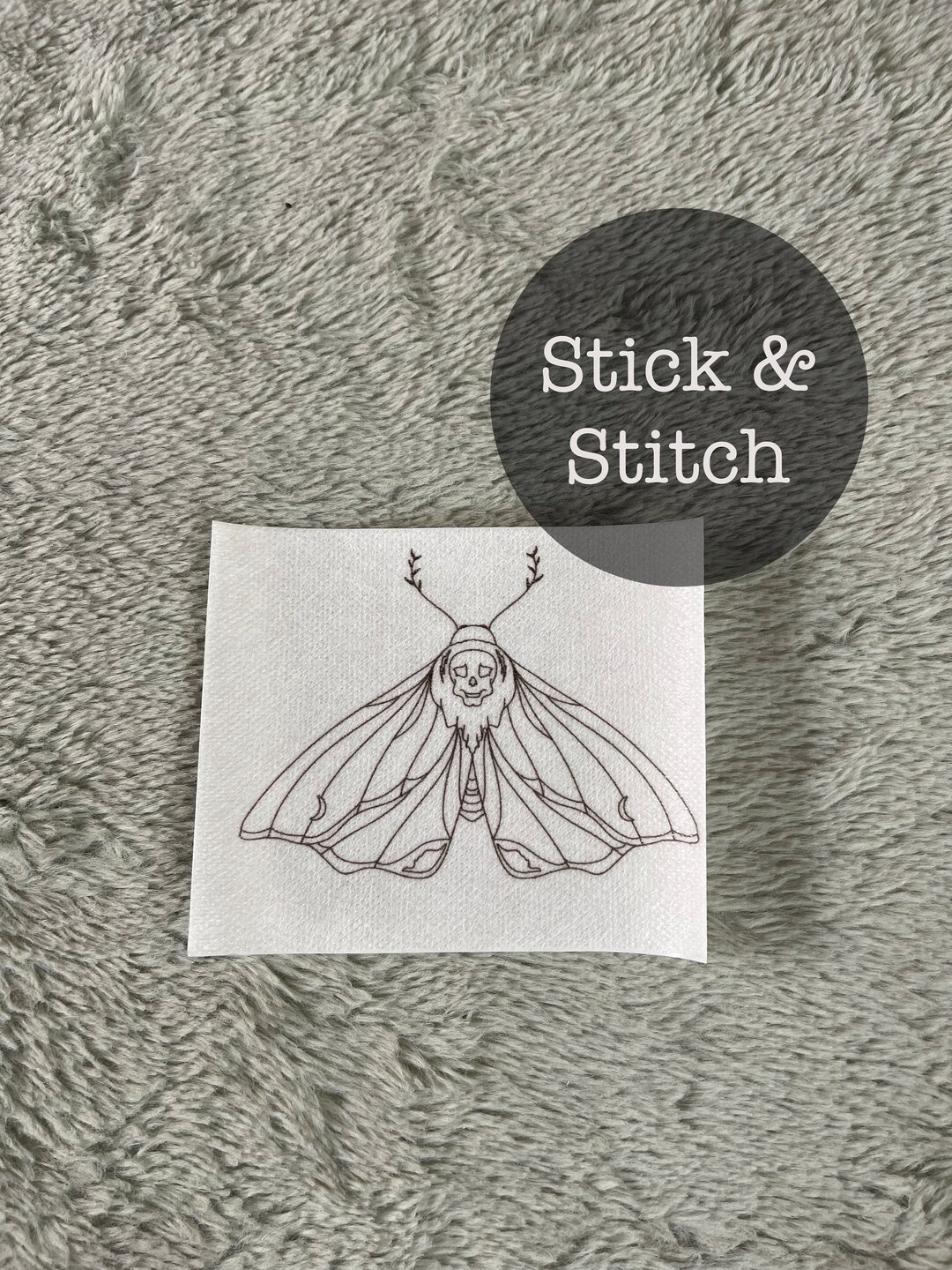 Death Moth Stick on Embroidery Pattern DIY Embroidery - Etsy