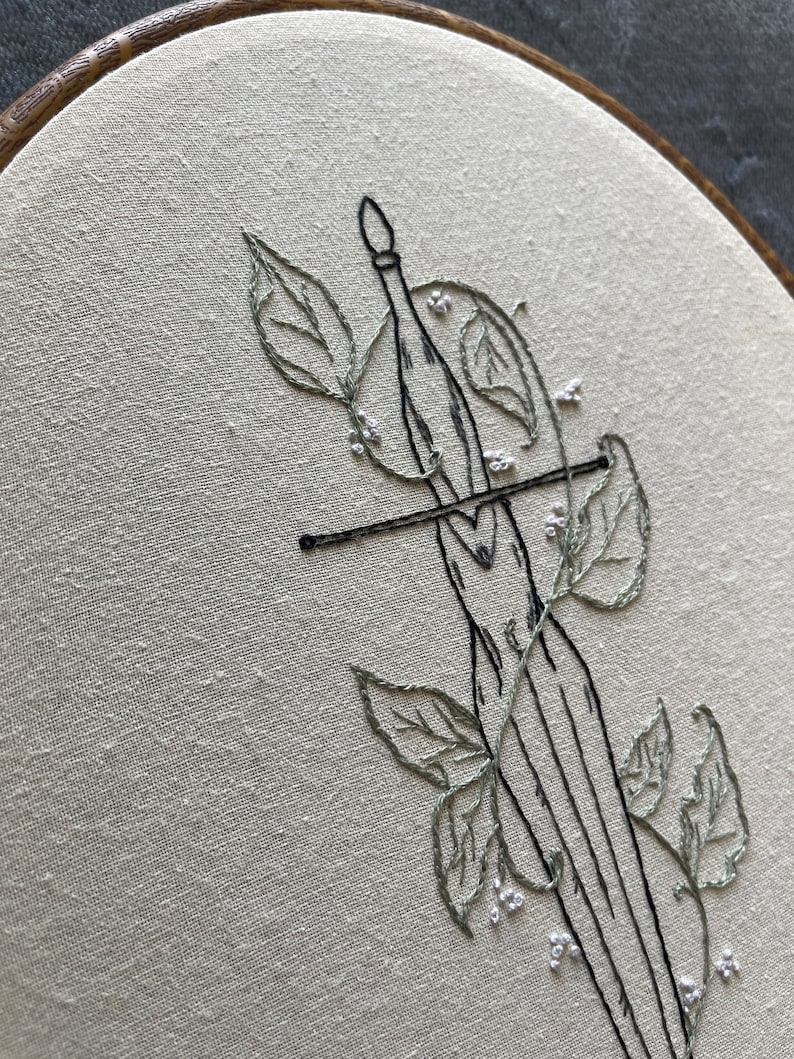 Elven Cottagecore Dagger Hand Embroidery Fae King Queen - Etsy