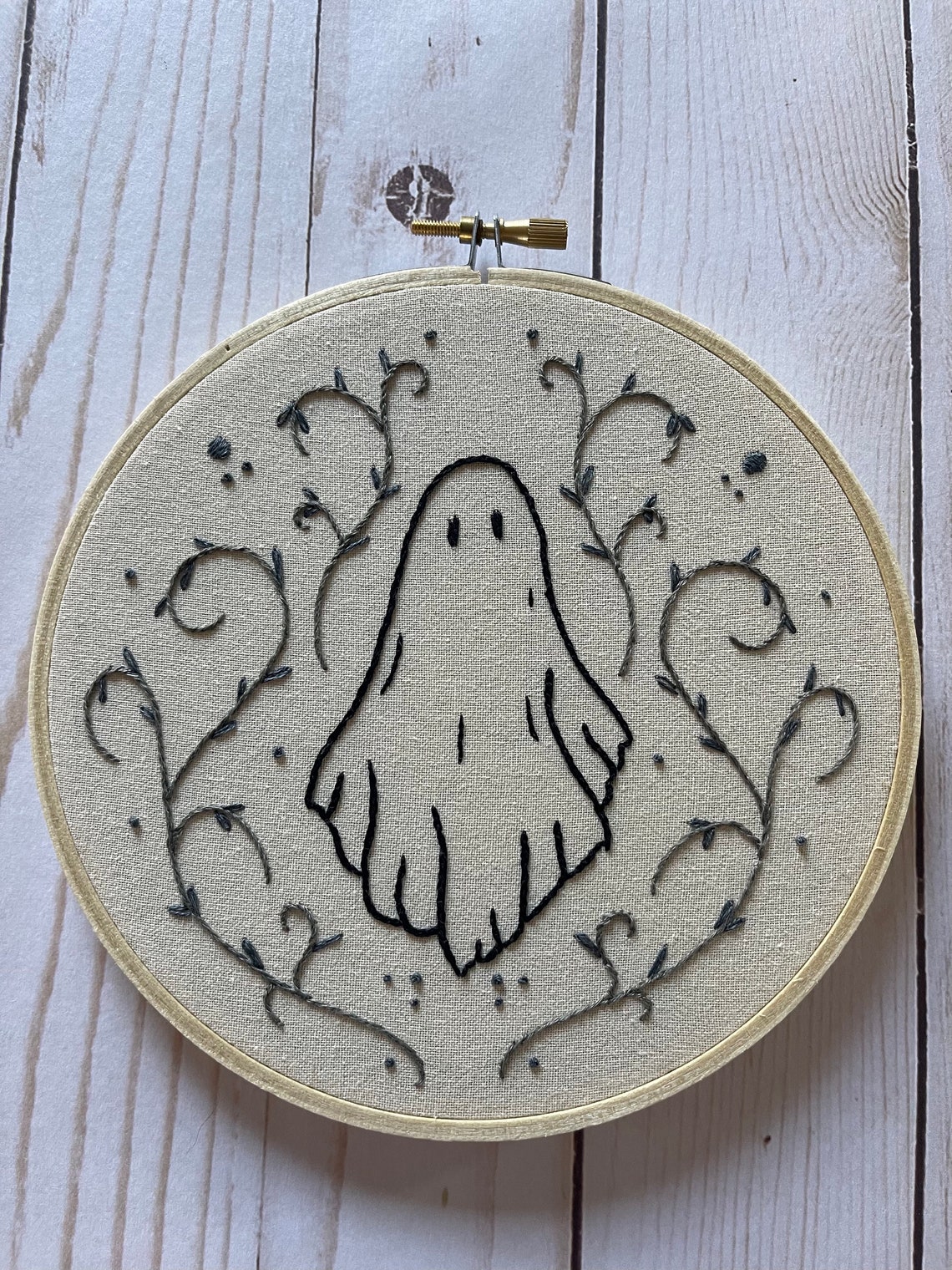 Happy Ghost Gothic Embroidery PDF Pattern Modern Hand - Etsy