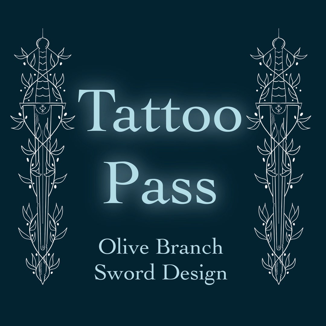 Tattoo Pass, Olive Branch Sword, Sword Tattoo - Etsy