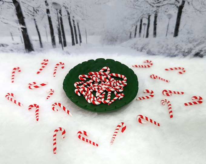 Candy Canes Miniature Polymer Clay - Etsy