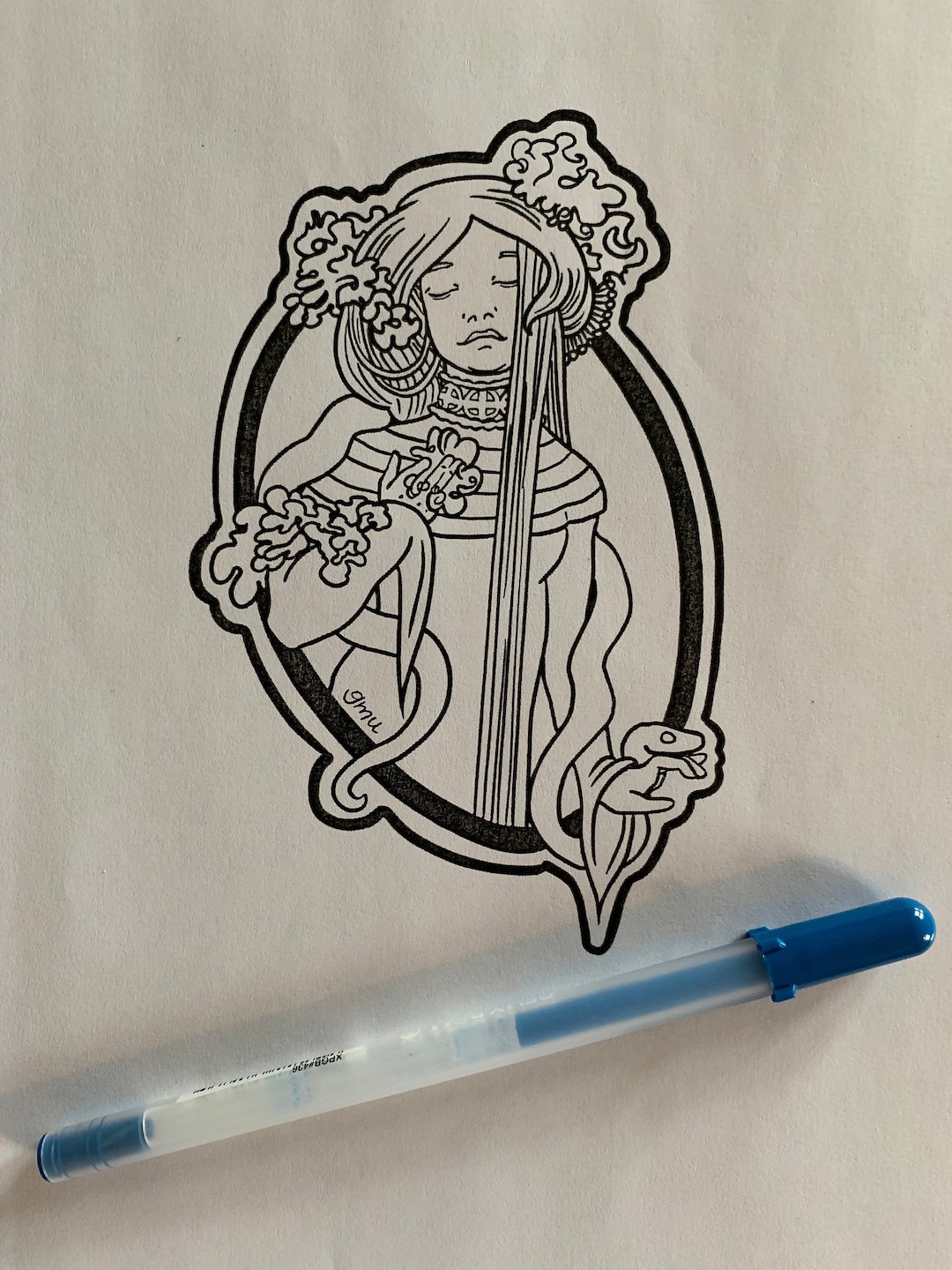 Digital Adult & Teen Coloring Page Medina the Peaceful - Etsy