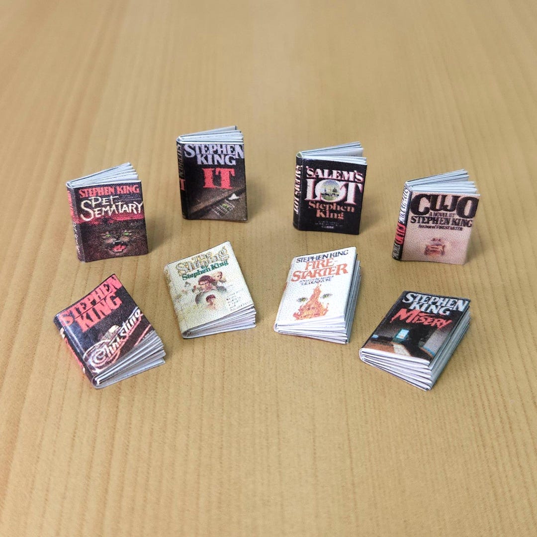 Mini Book Pack, Stephen King, 1:12 Scale, Miniature Books With Detailed ...
