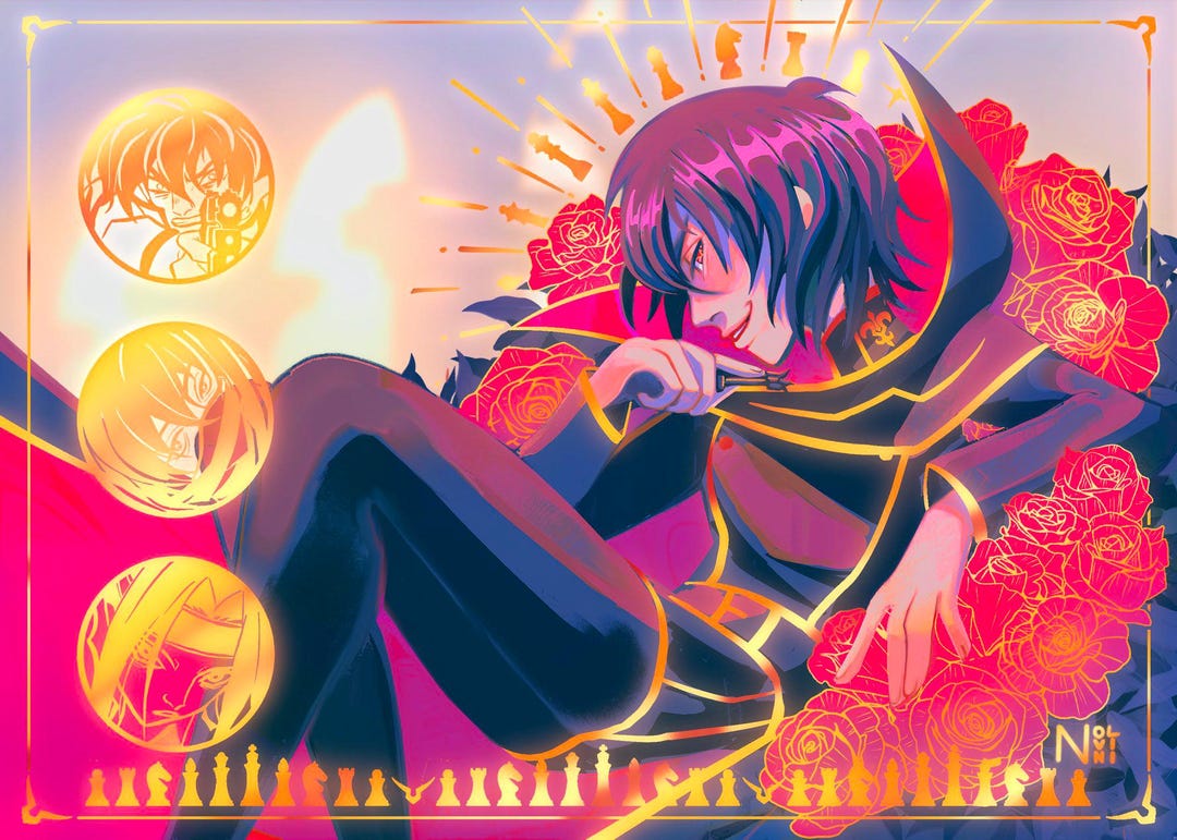 Lelouch and Friends Gold Foil Mini Print - Etsy