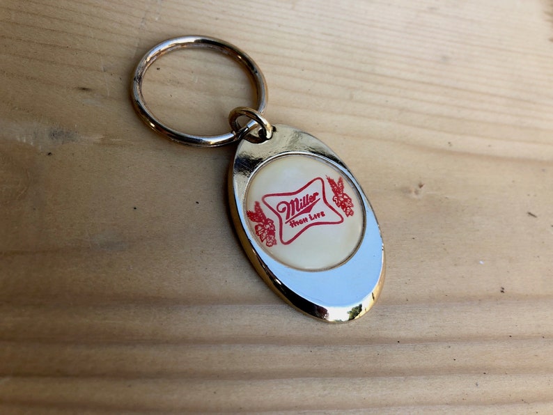 Vintage Miller High Life Beer Solid Brass Keychain Embossed - Etsy