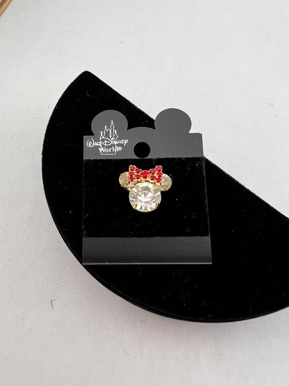 Diamond and Ruby Rhinestone Minnie Mouse Pin - Gem