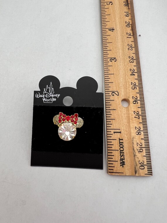 Diamond and Ruby Rhinestone Minnie Mouse Pin - Gem
