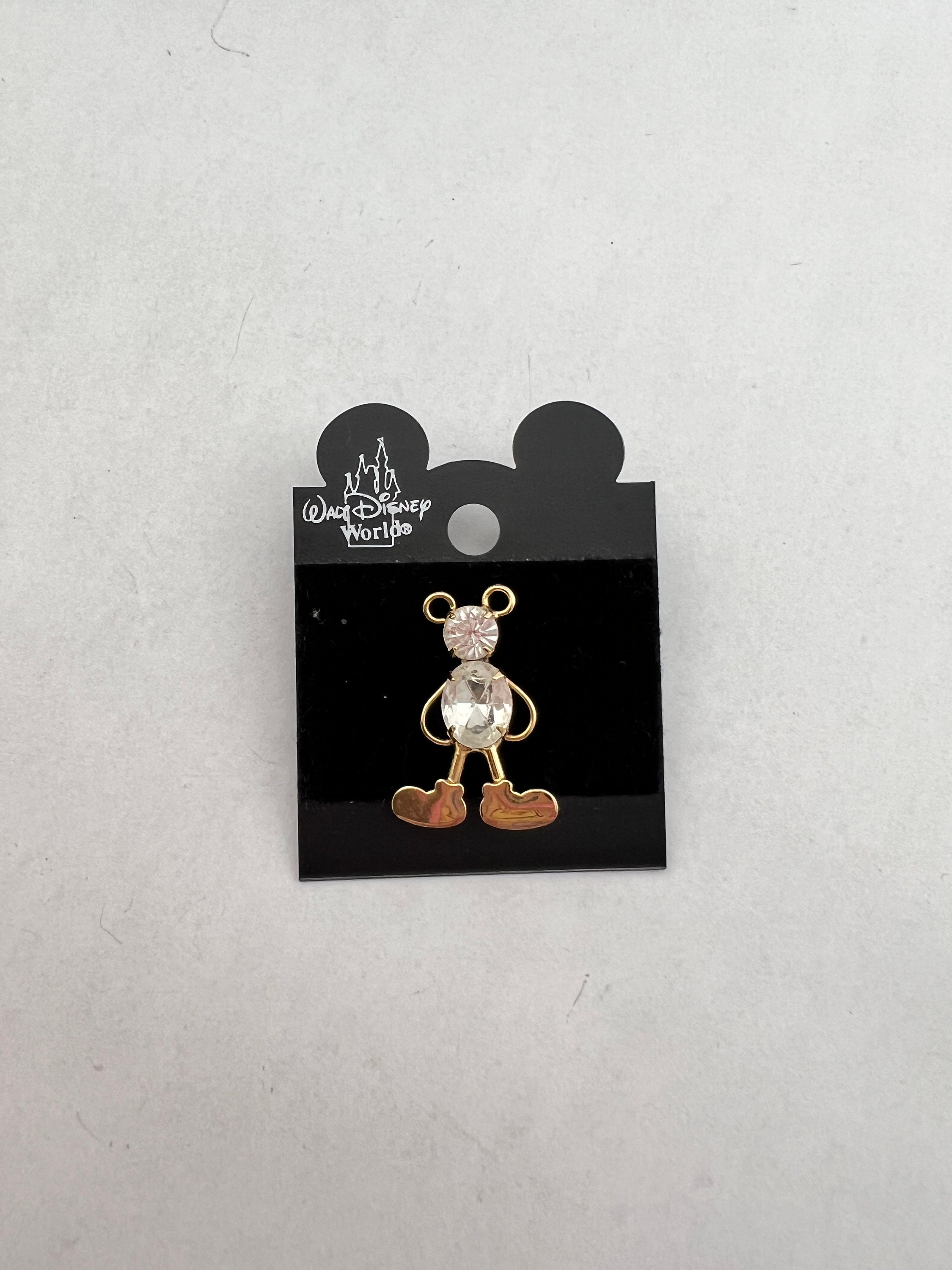 Mickey Mouse Rhinestone Pin on Original Board - Etsy
