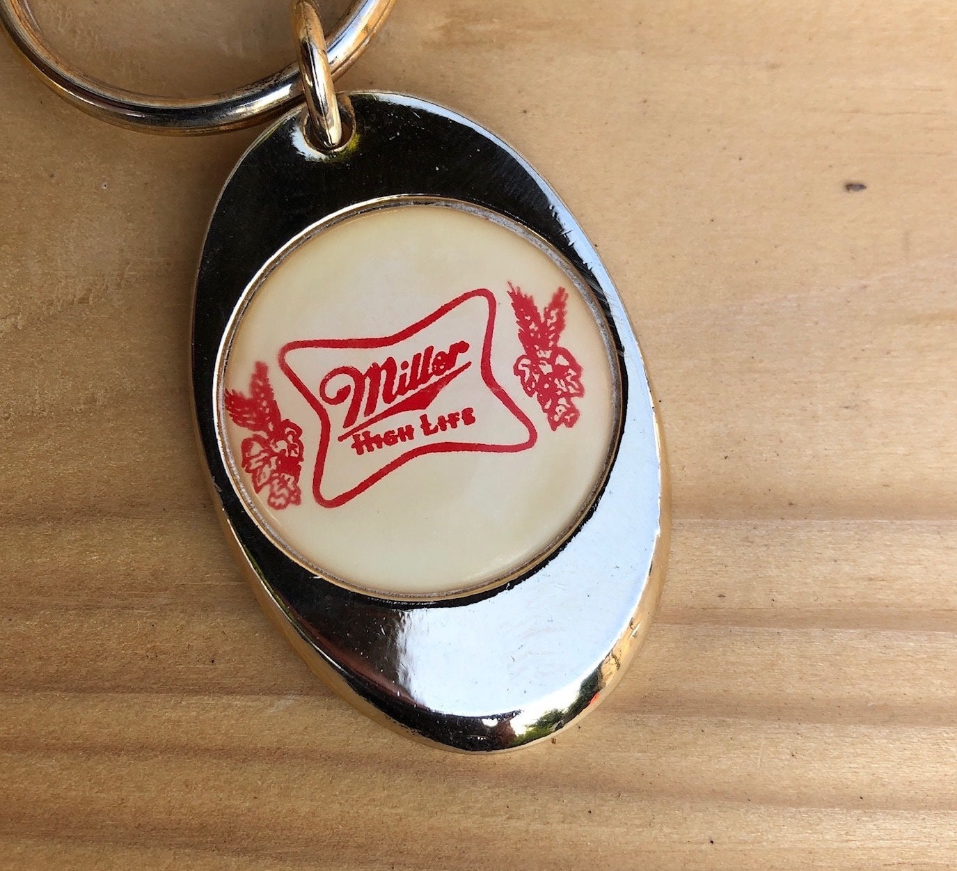 Vintage Miller High Life Beer Solid Brass Keychain Embossed - Etsy