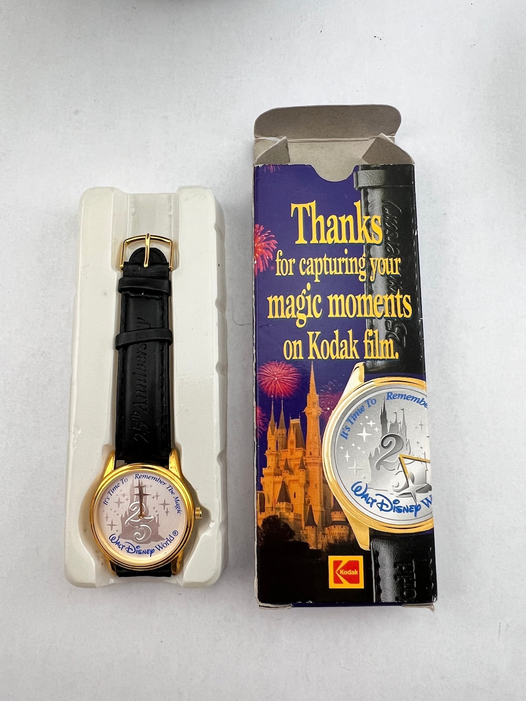 Vintage Disney 25th Anniversary Watch - Eastman Kodak 1997 - Gold Tone ...