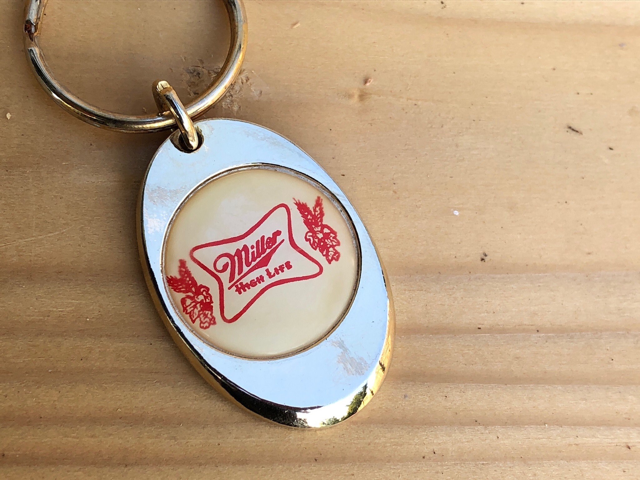 Vintage Miller High Life Beer Solid Brass Keychain Embossed - Etsy