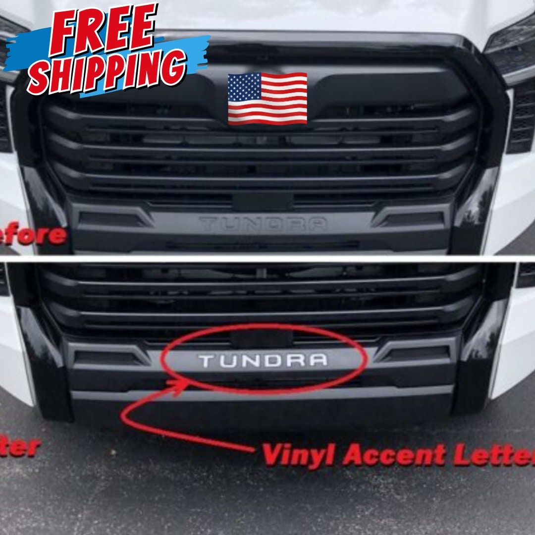 1x White Front Grille Bumper Tundra Precut Inserts Vinyl Accent Letters ...