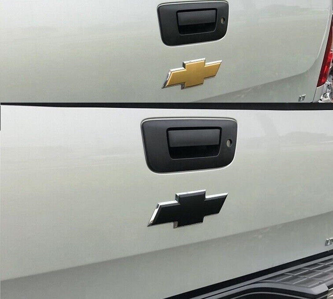 1x Gloss Black Rear Tailgate Trunk Lid Chevy Bowtie Logo Emblem ...