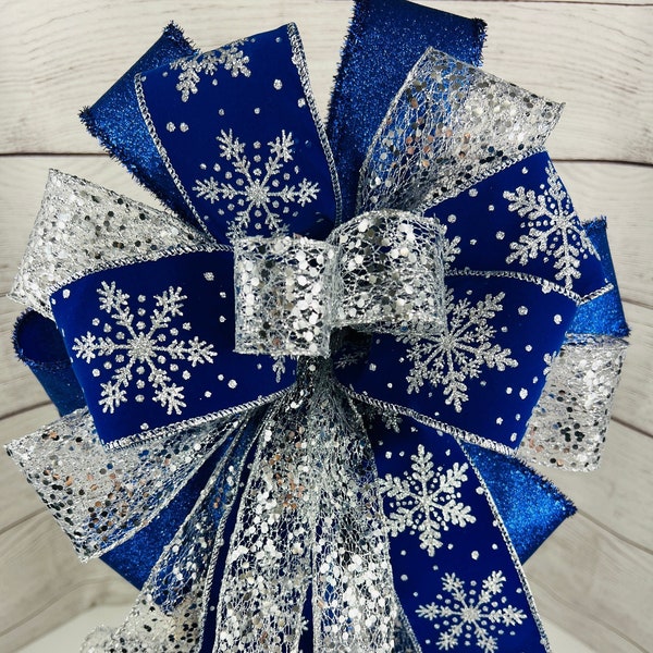 Silver Christmas Bow - Etsy