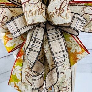 Thanksgiving Fall Leaves Bow for Lantern Swag or Porch Post, Autumn ...