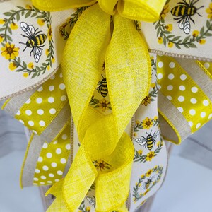 Outdoor Summer Polka Dot Bee Bow, Lantern Swag, Spring Bow for Porch ...