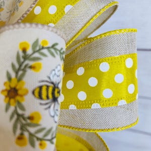 Outdoor Summer Polka Dot Bee Bow, Lantern Swag, Spring Bow for Porch ...