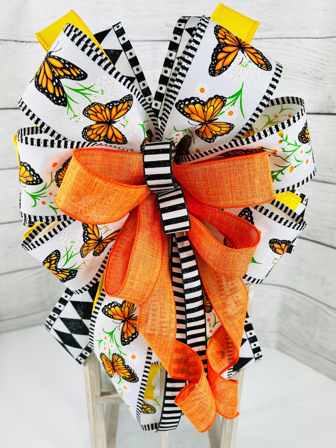 Monarch Butterfly Bow: Bright Spring/summer Decor for Mailbox or ...