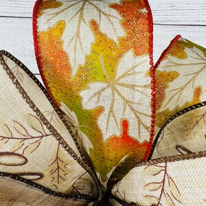 Thanksgiving Fall Leaves Bow for Lantern Swag or Porch Post, Autumn ...