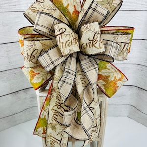 Thanksgiving Fall Leaves Bow for Lantern Swag or Porch Post, Autumn ...