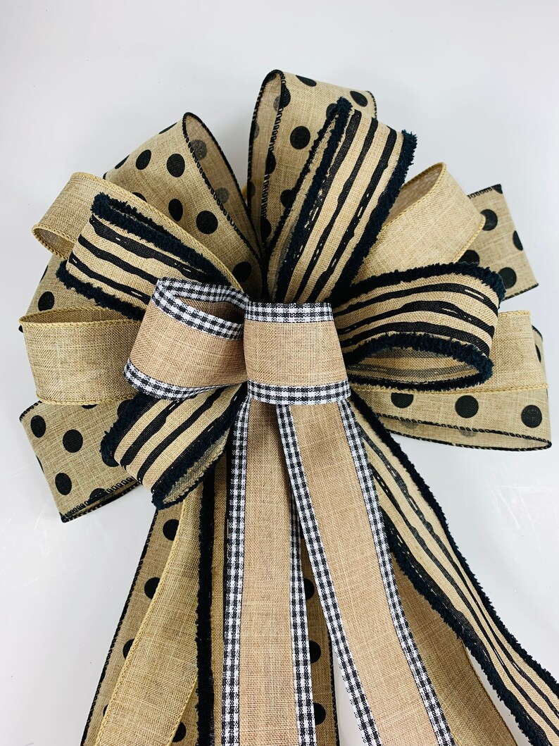 Everyday Farmhouse Bow With Long Tails Outdoor Year Round Bow | Etsy