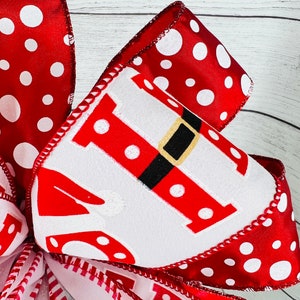 Outdoor Ho Ho Ho Christmas Bow, Red and White Christmas Mailbox Bow ...