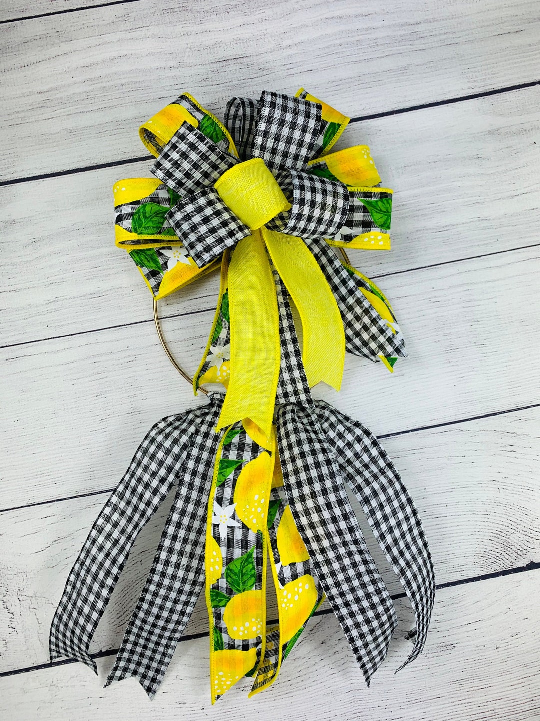Lemon Fly Deterrent Wreath: Black & White Gingham, RV Camper Decor - Etsy