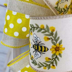 Outdoor Summer Polka Dot Bee Bow, Lantern Swag, Spring Bow for Porch ...