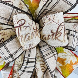 Thanksgiving Fall Leaves Bow for Lantern Swag or Porch Post, Autumn ...