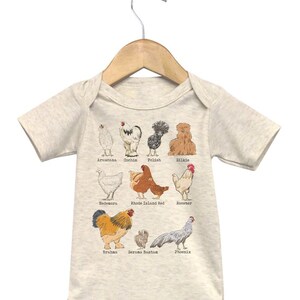 Chicken Breeds Baby Body Suit, Chicken Shirt for Newborn, Cute Chicken ...
