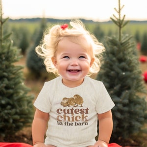 Cutest Chick in the Barn Baby Body Suit, Baby Girl Farm Outfit, Newborn ...