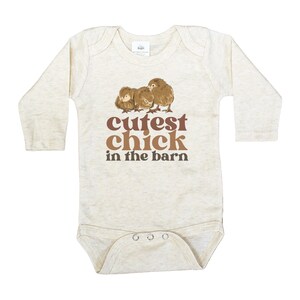 Cutest Chick in the Barn Baby Body Suit, Baby Girl Farm Outfit, Newborn ...