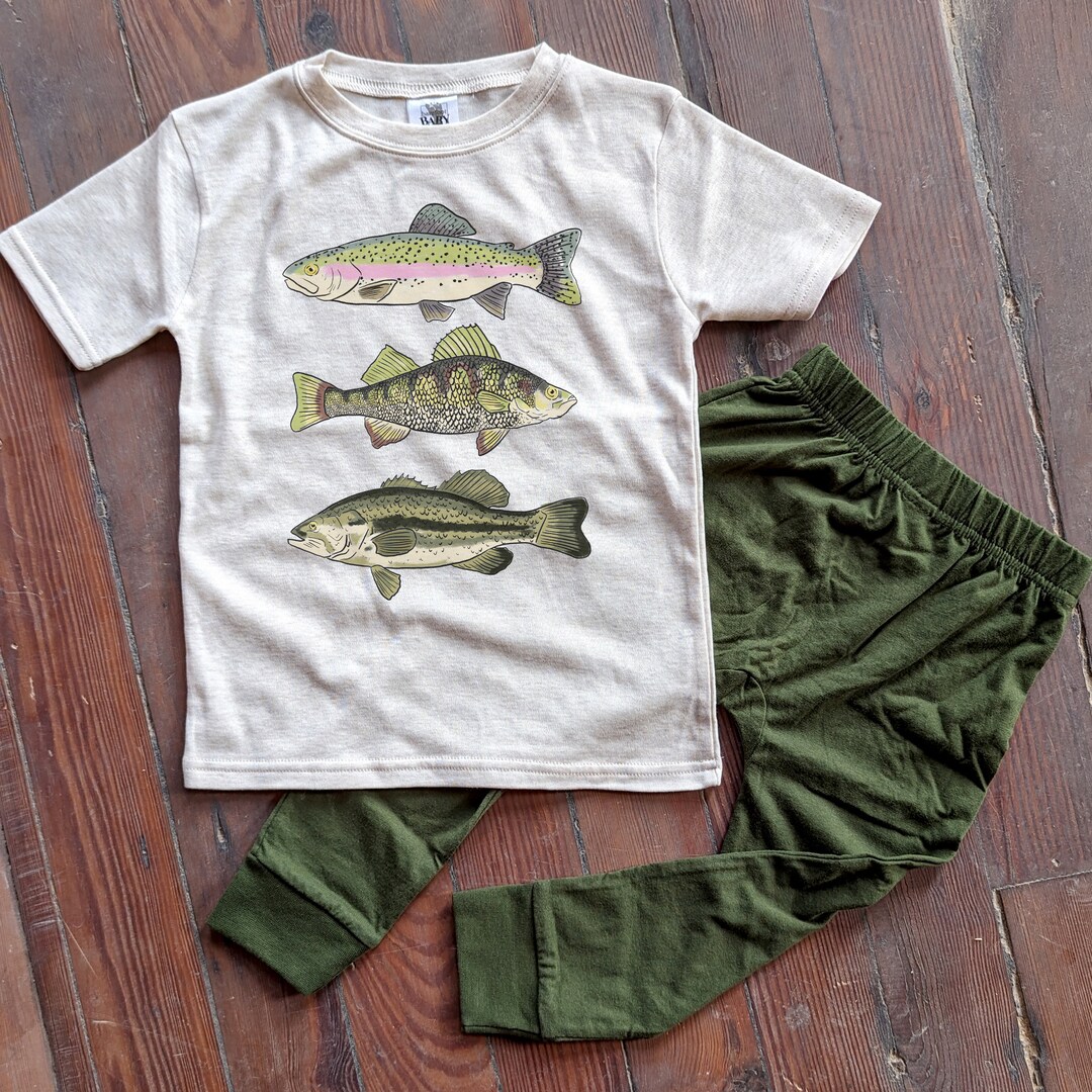 Underwater Adventure Toddler Set: Three Fish Shirt & Joggers - Sizes 2T ...