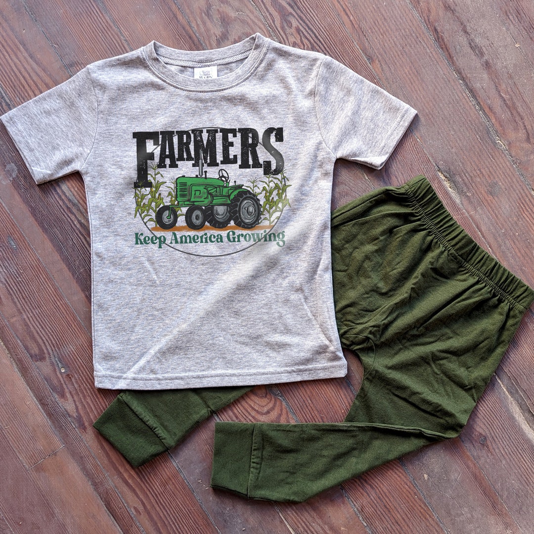 Kids Tractor Pajama Set | Farmers Keep America Growing, 2T-5T - Etsy