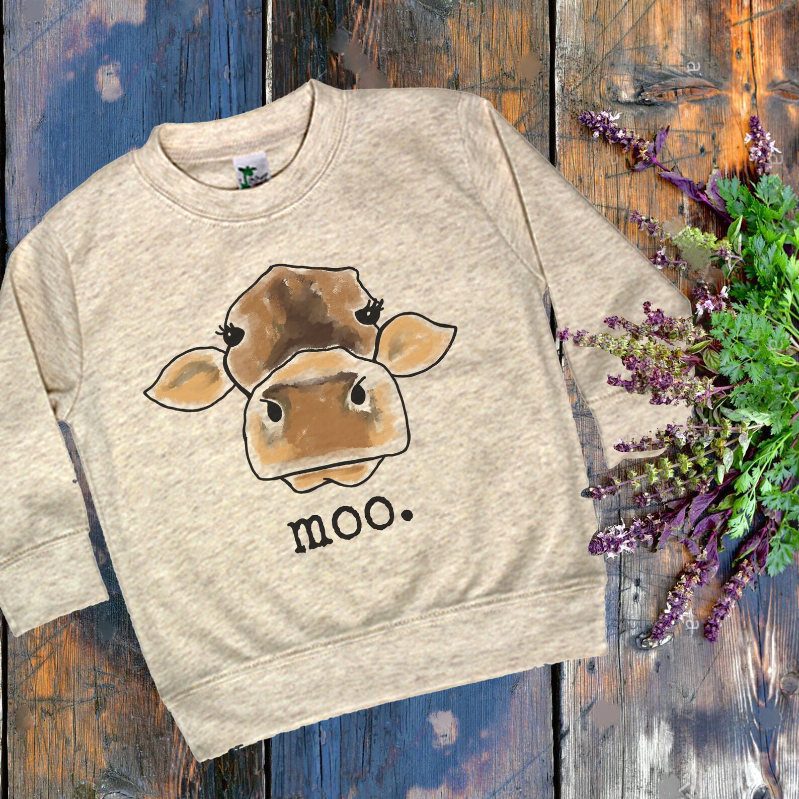 Moo Cow Toddler Long Sleeve Toddler Cow Shirt Farm Theme | Etsy