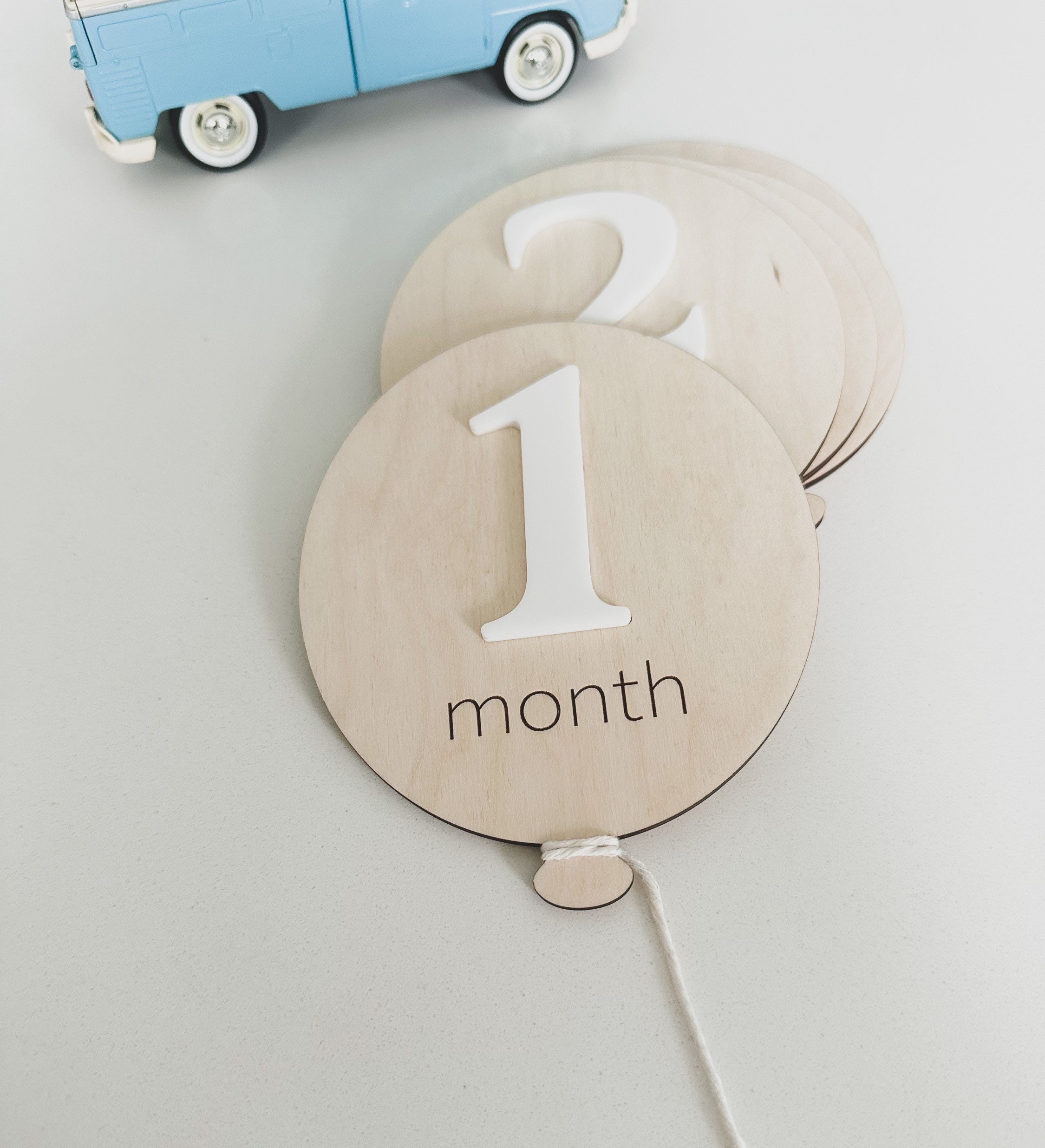 Balloon Monthly Milestones Discs Birth Announcement - Etsy
