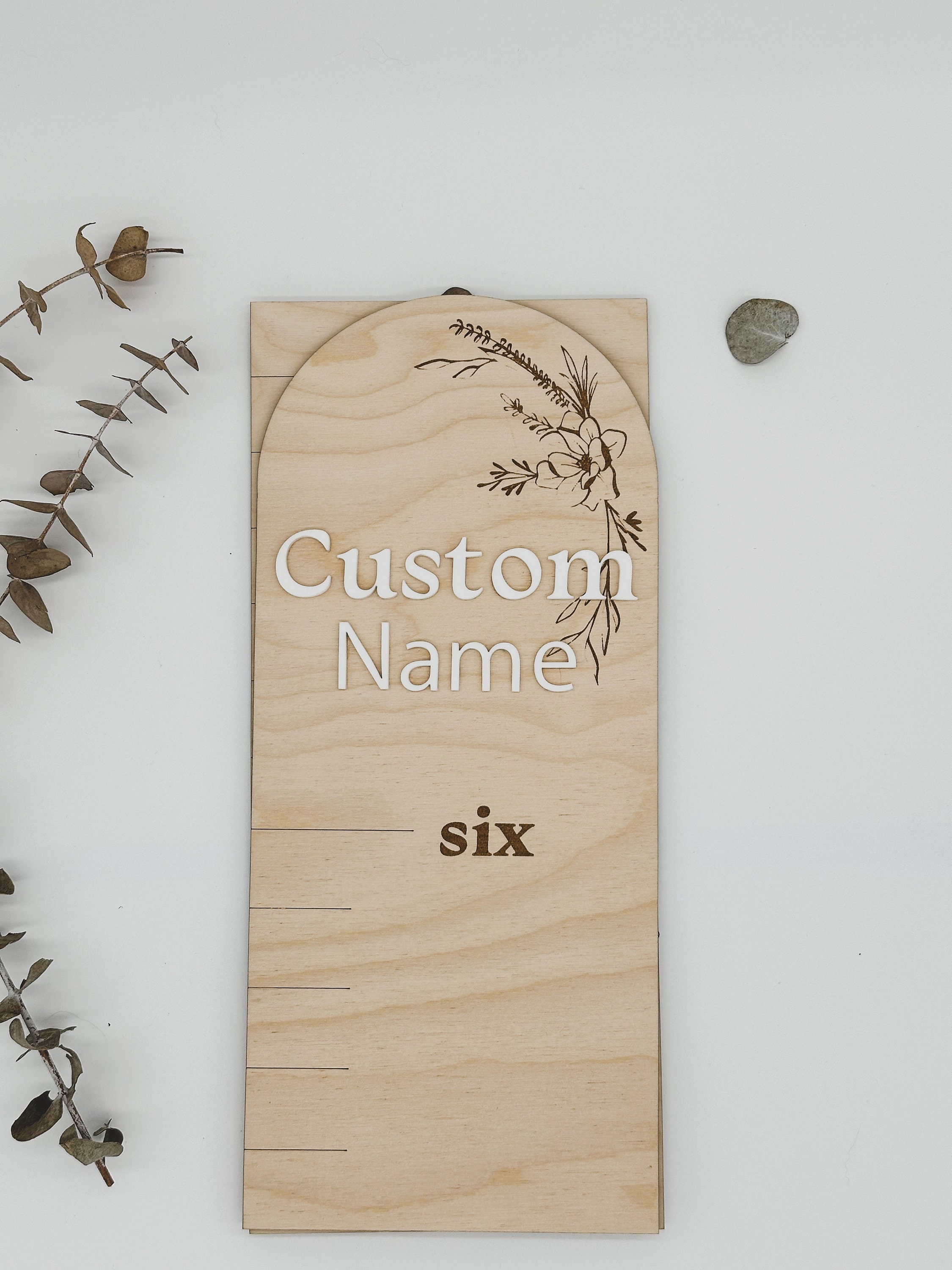 Custom Magnolia Growth Chart - Height Ruler for Floral Theme Room ...