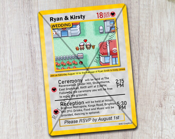 Pokemon Card Wedding Invite - Etsy Canada