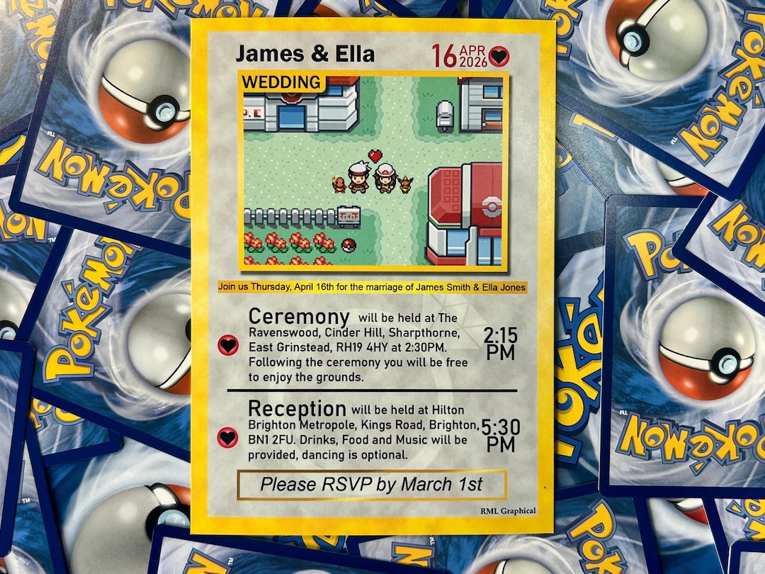 Pokemon Card - Wedding Invite - Etsy