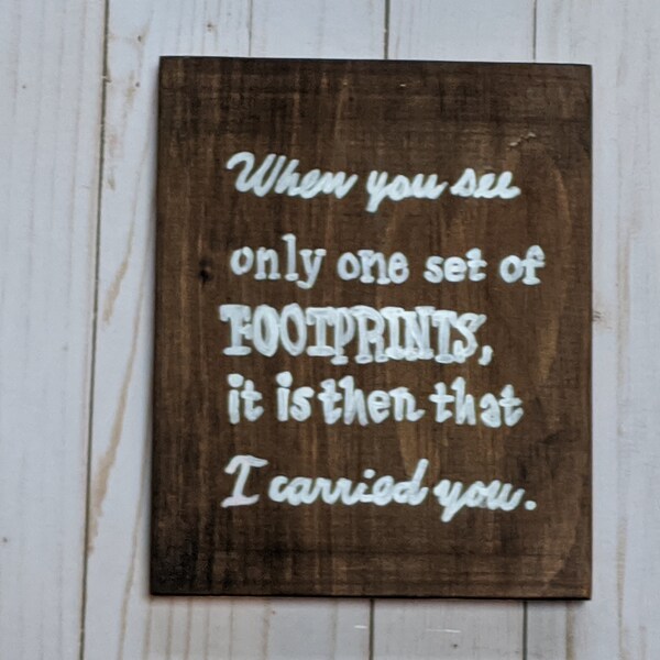 Footprints in the Sand Wood Plaque - Etsy
