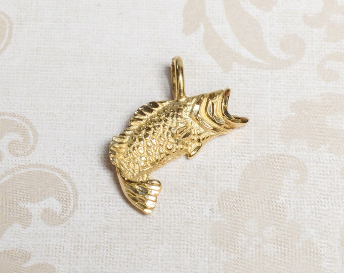 Trout Fish Charm, Open Mouth Bass Charm, Fish Pendant, Bass Pendant ...
